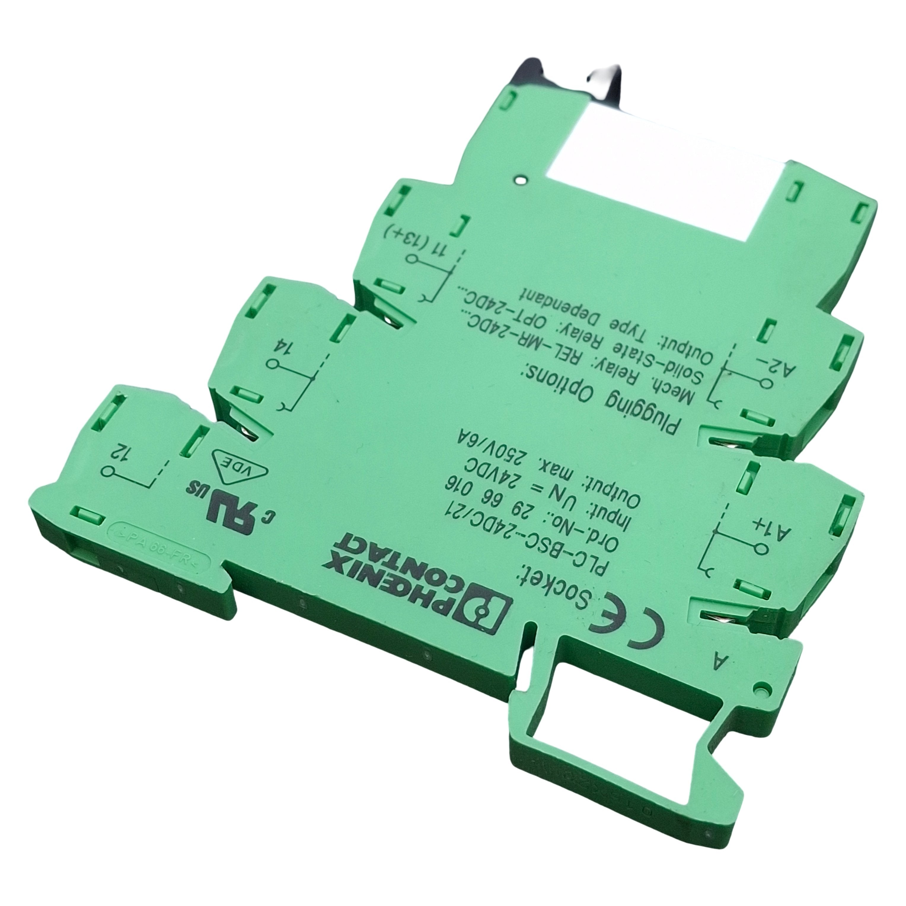 Phoenix Contact 2961105 Relay w/ Relay Base, SPDT, 6A 250VAC/DC, 24VDC ...