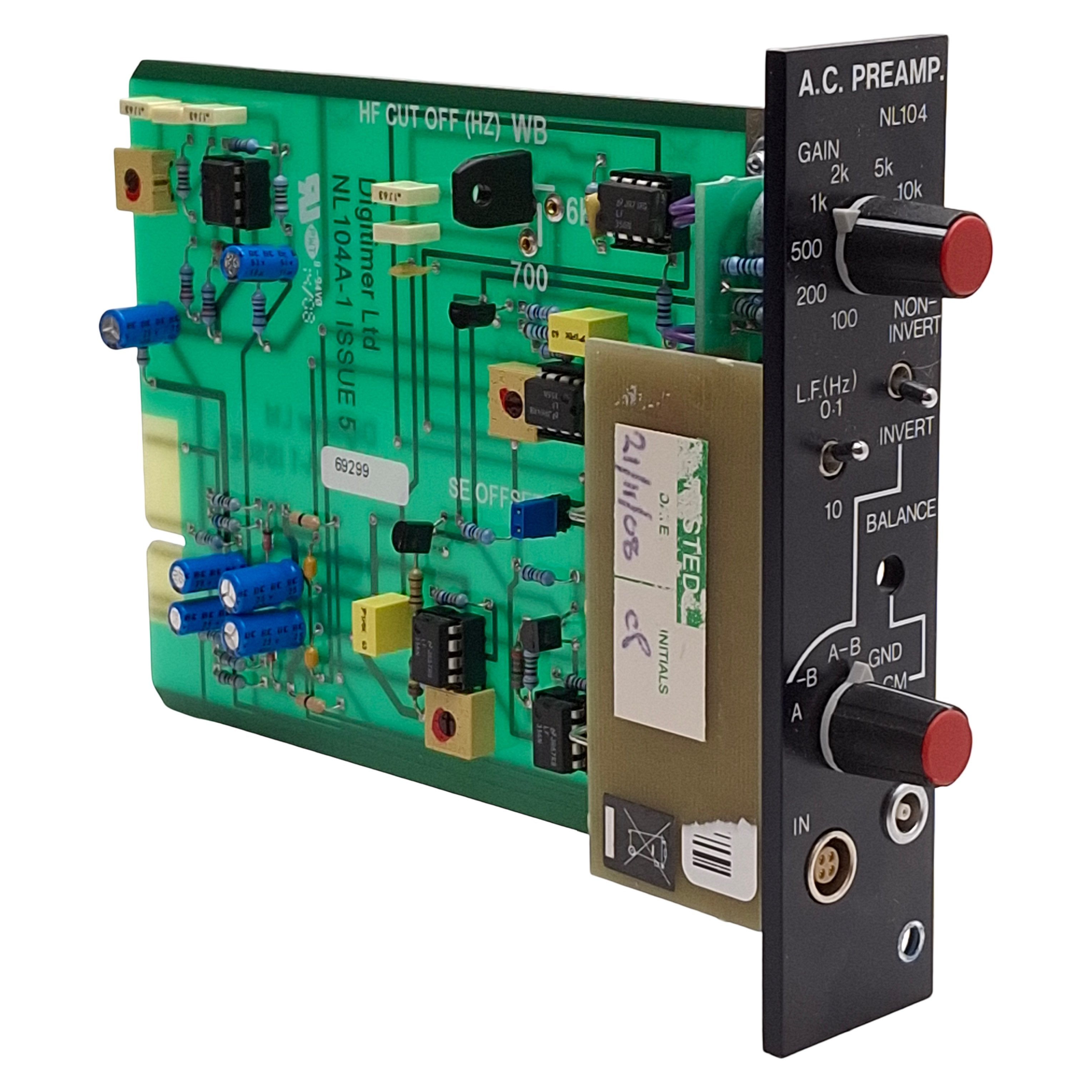 Digitimer NL104A NeuroLog AC Pre-Amplifier Module, 100-20k Gain *No Ha ...