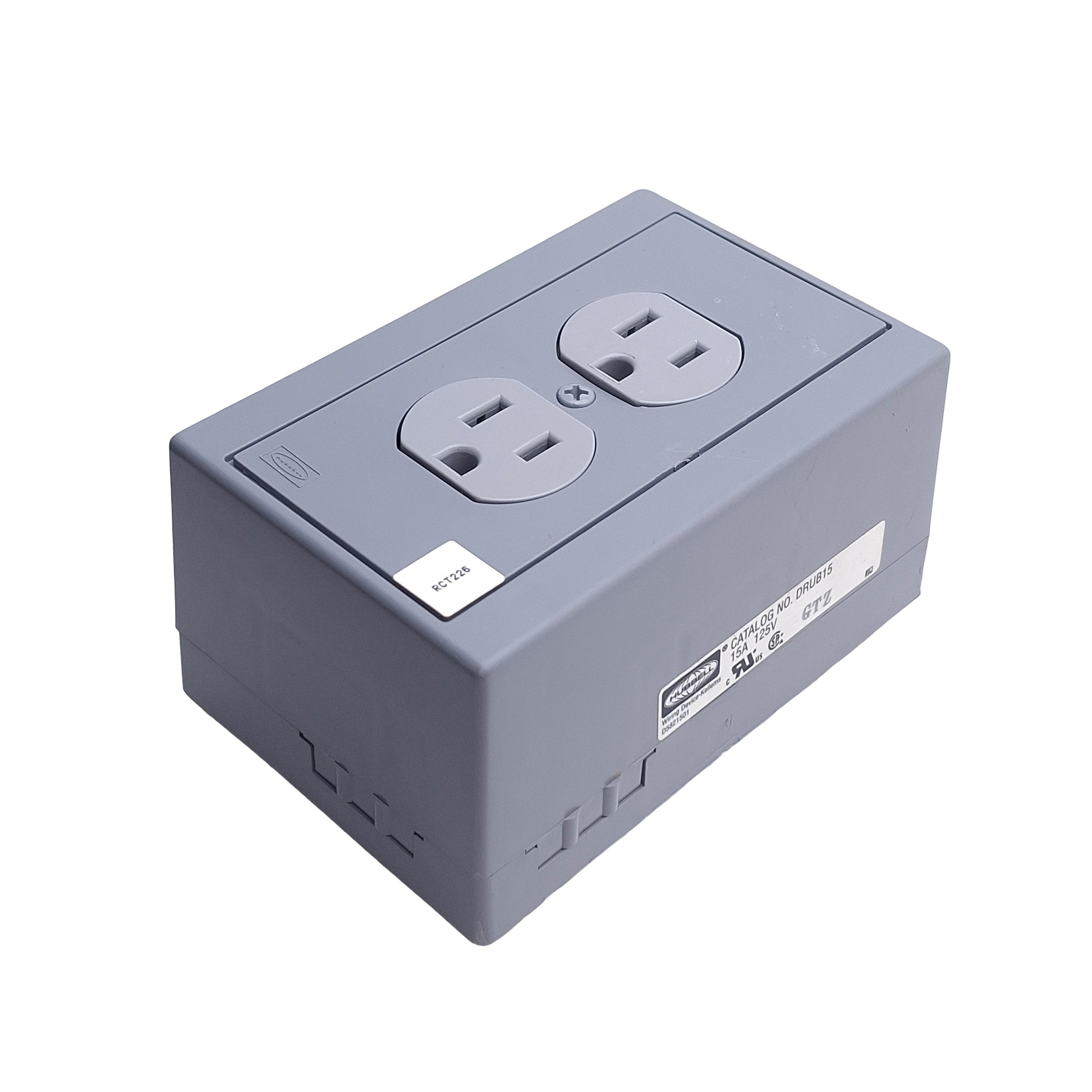 Hubbell DRUB15 Duplex Receptacle, 15A 125V, DIN Rail Mounting, 2-Pole ...