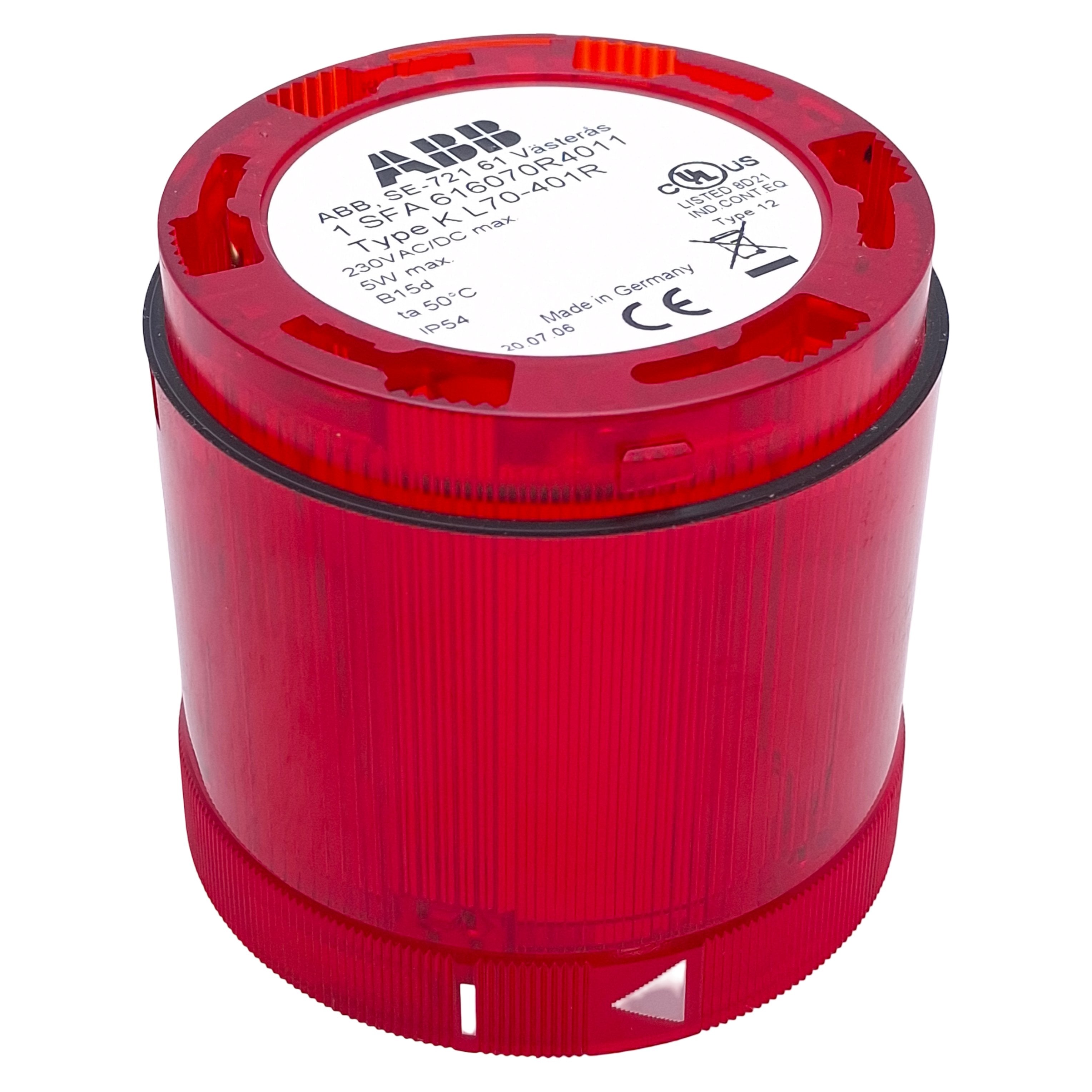 ABB KL70-401R Tower Stacklight Element Color Red, 12-230VAC/DC Rated V ...