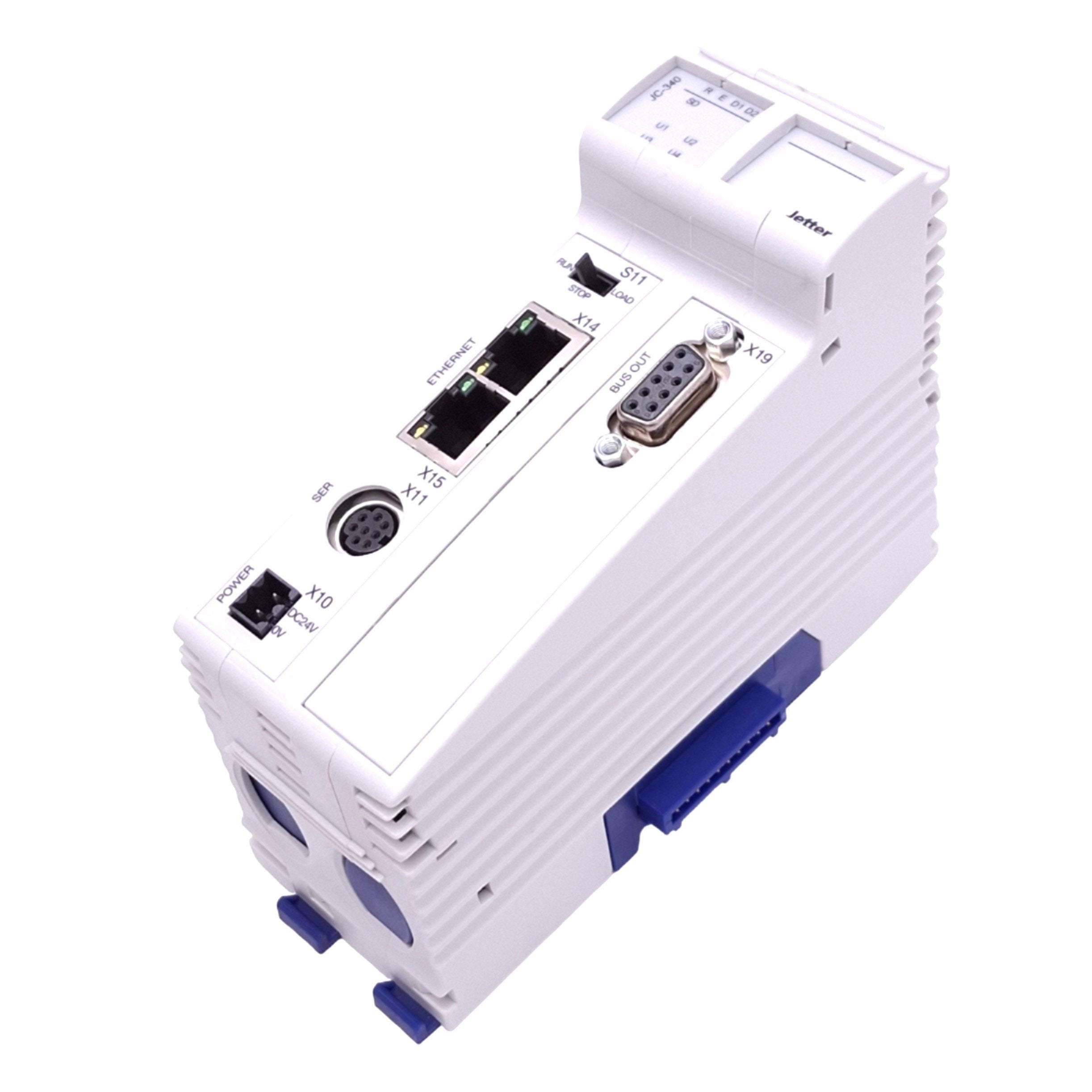 Jetter JC-340-0 JetControl PLC Module, 3-Axis, DB9F RJ45, 24VDC, DIN R ...